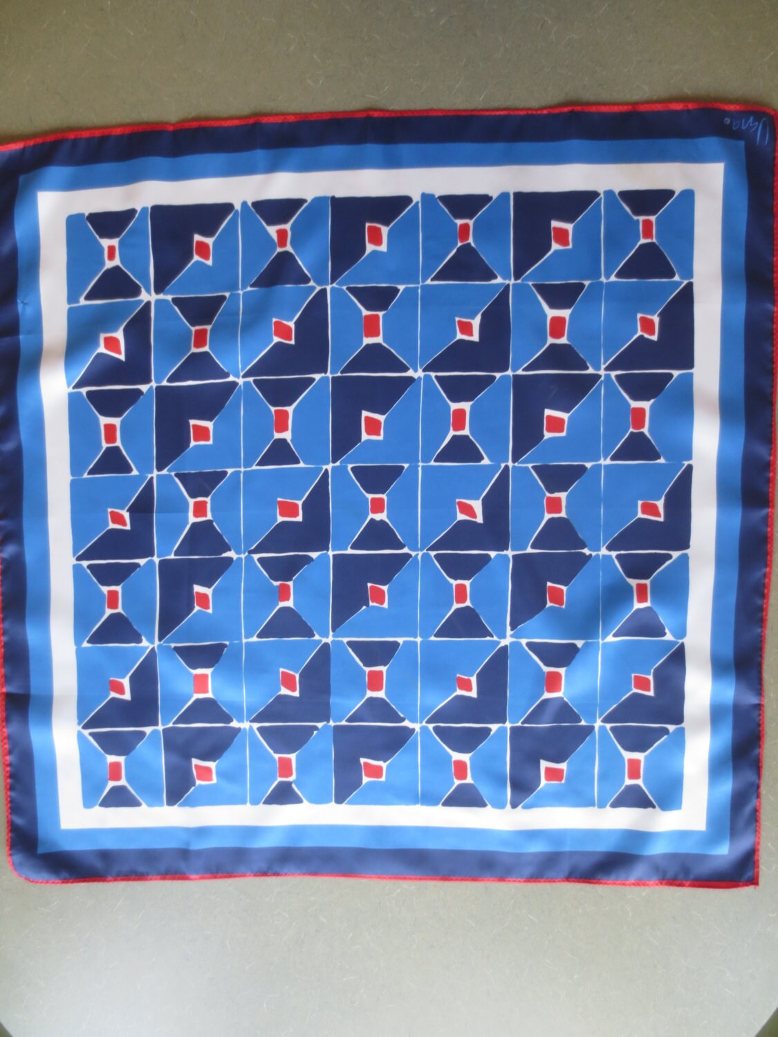 Vintage Vera Scarf, Red White Blue, Vera Abstract Scarf, Square, Mod ...