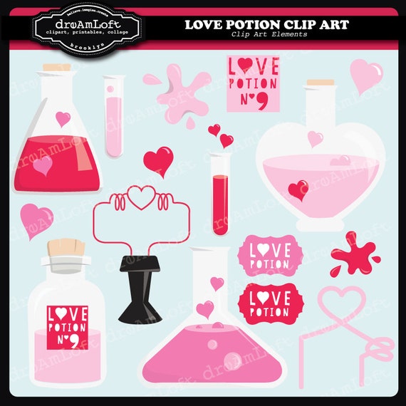 Love Potion Valentine Clip Art PNG JPG EPS