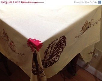 Christmas Sale California Handprints Rooster Tablecloth