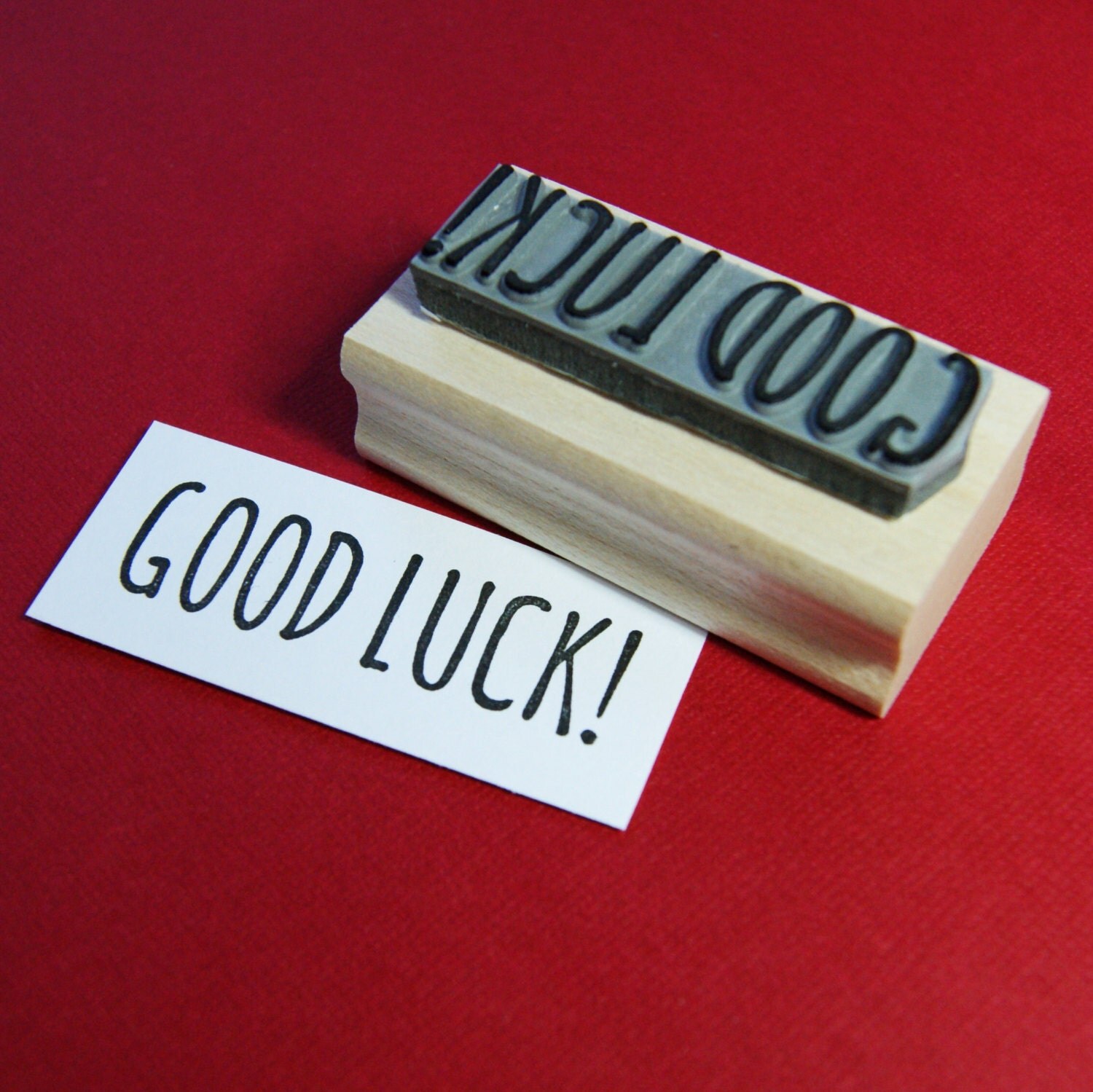 Good Luck Sentiment Text Rubber Stamp Lucky Stamper Best
