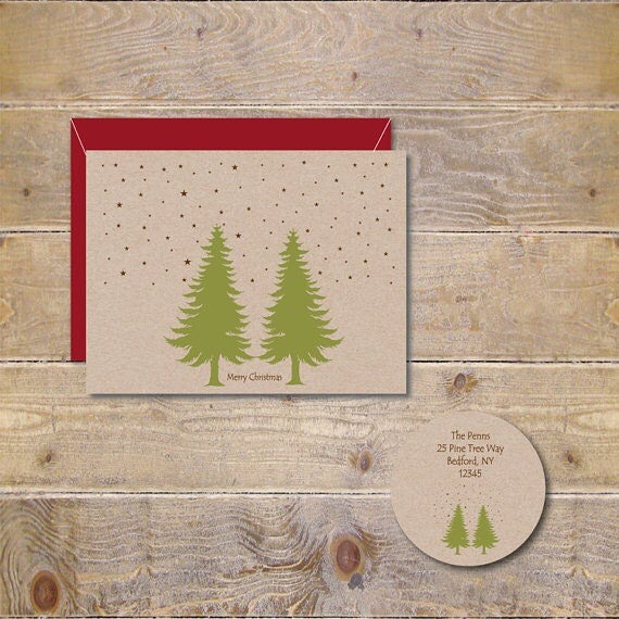 Rustic Christmas Cards Christmas Cards Evegreen Trees