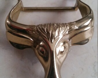 Bull head buckle | Etsy
