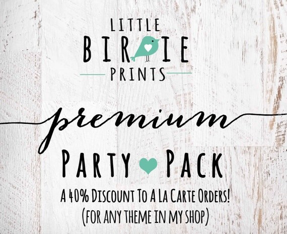 Add On PREMIUM PARTY PACK To match any theme in my shop