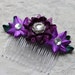 Purple Hair Comb Purple Flower Comb Deep Purple Hair