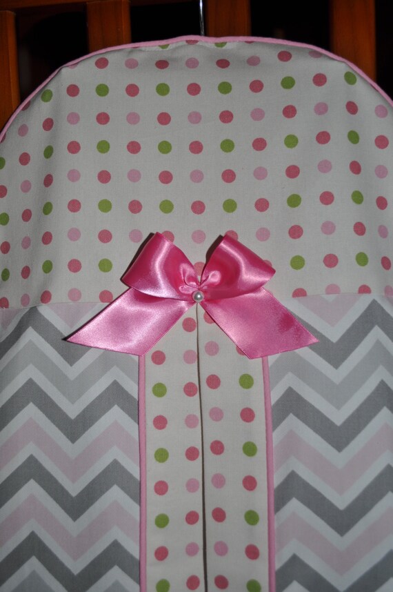 Custom diaper stacker in chevron and polka dots designer