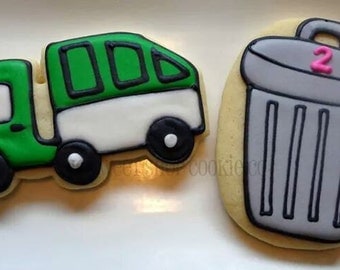 Garbage truck cookie | Etsy