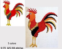 Popular items for rooster embroidery on Etsy