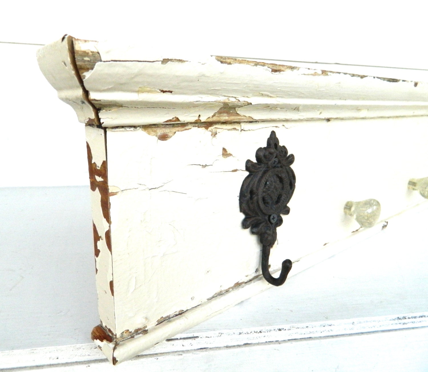 Vintage Coat Rack Wood White Shabby Chic – Haute Juice