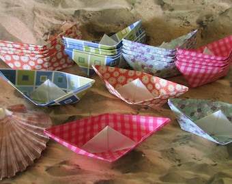 paper boat origami decoration nautical theme flowers by shredlock