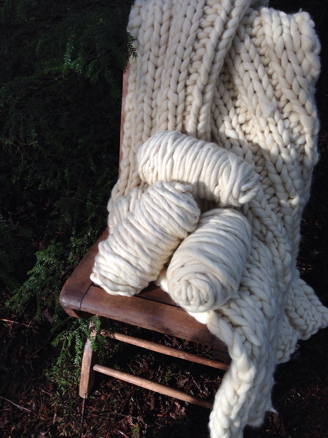 Super Bulky Chunky Cream Wool Hand Spun Yarn Wool Ivory Chunky