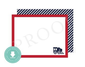 Train note cards | Etsy