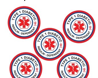 2inch Type 1 Diabetic Insulin Dependent Stickers T1D