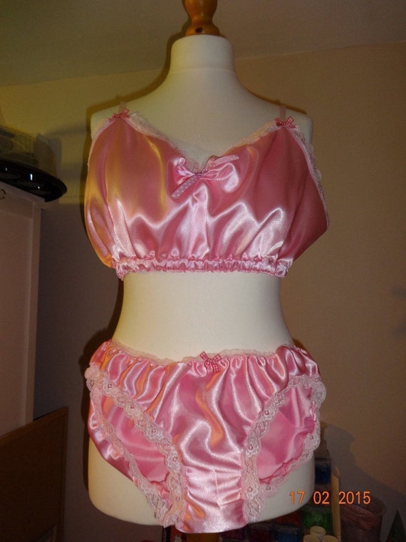 Items Similar To Satin Bra And Panties Set Sissy Maid 30 42 Chest 12