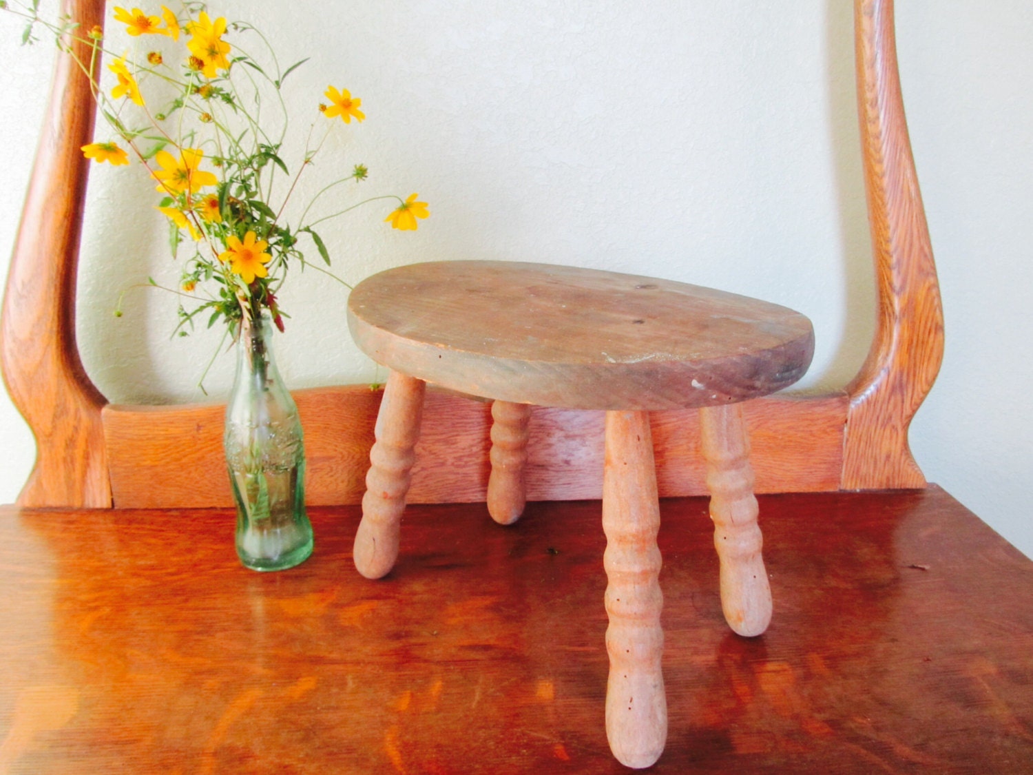 Rustic Foot Stool, Primitive Foot Stool, Milk Stool, Wooden Stool ...