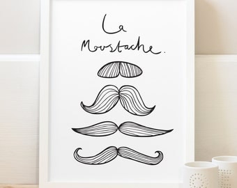 Items similar to Mustache Poster: Behind Every Great Mustache Lives An ...