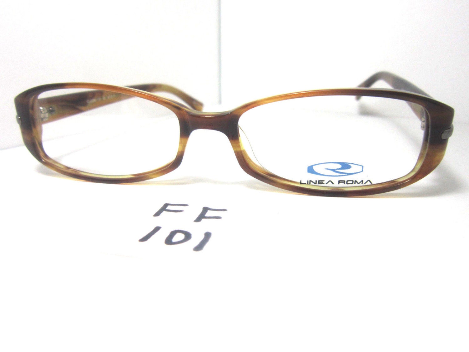 LINEA ROMA Eyeglasses Frame Rectangular Horn Tortoise Unisex (FF-101 ...