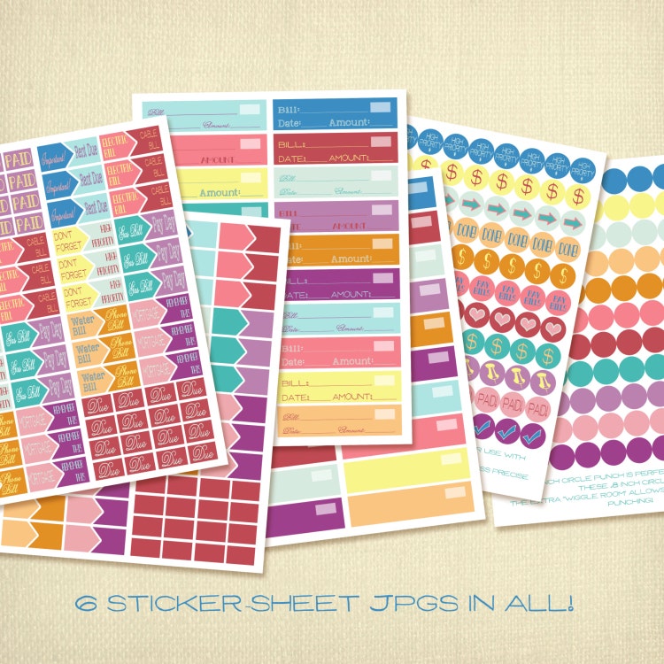 Budgeting Printable Planner Stickers Finance by ARTiculatePRINTS