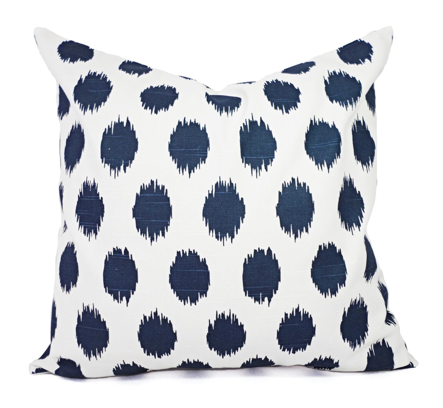 Navy Blue Pillow Covers Two Navy Ikat Throw Pillow Covers