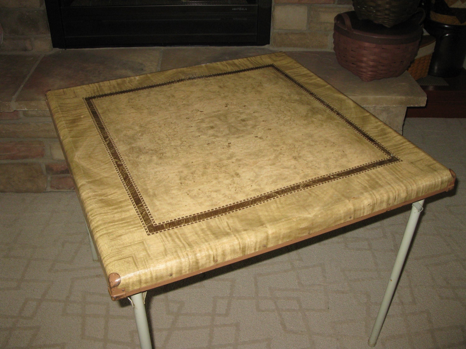 Vintage Samson card table Shwayder Bros Inc 1950s folding