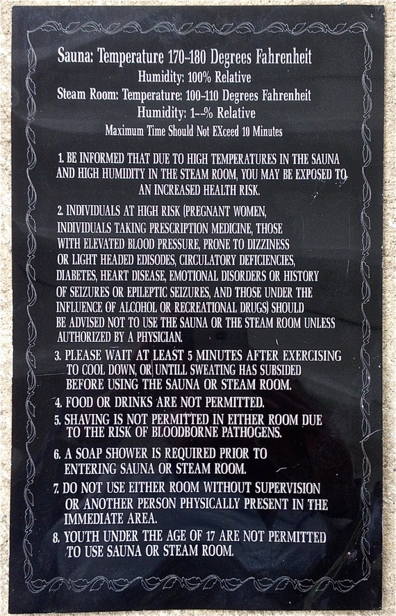 Vintage Metal Sauna & Steam Room Sign by CrackerJackPaintShop