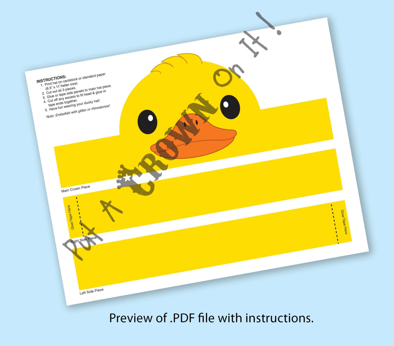 Duck Paper Crown Printable