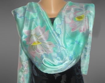 Lotus silk scarf | Etsy