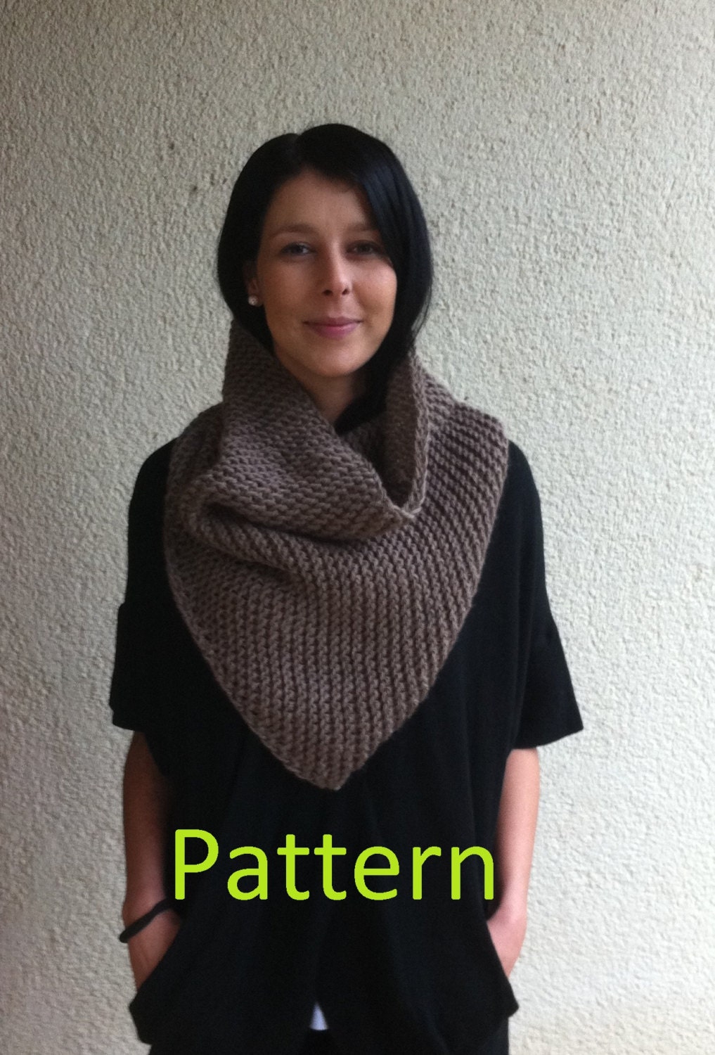 Knitting Pattern for the Triangle scarf or Bandana Cowl / One