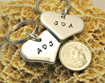 Engraved Split Heart Keychain Set