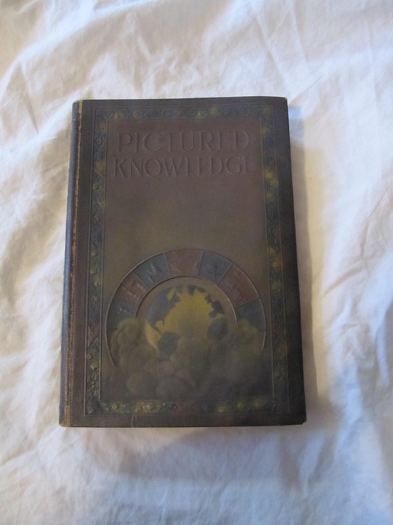 Pictured Knowledge Antique 1920 Illustrated Random Facts Book
