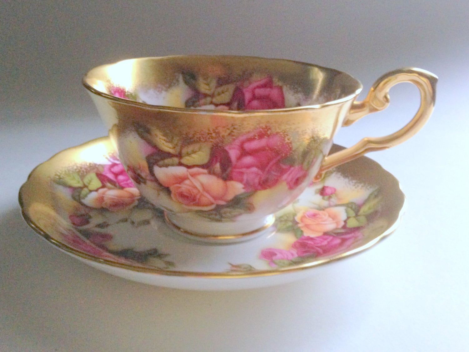Golden Rose Royal Chelsea Tea Cup and Saucer, Tea Set, English Teacups ...