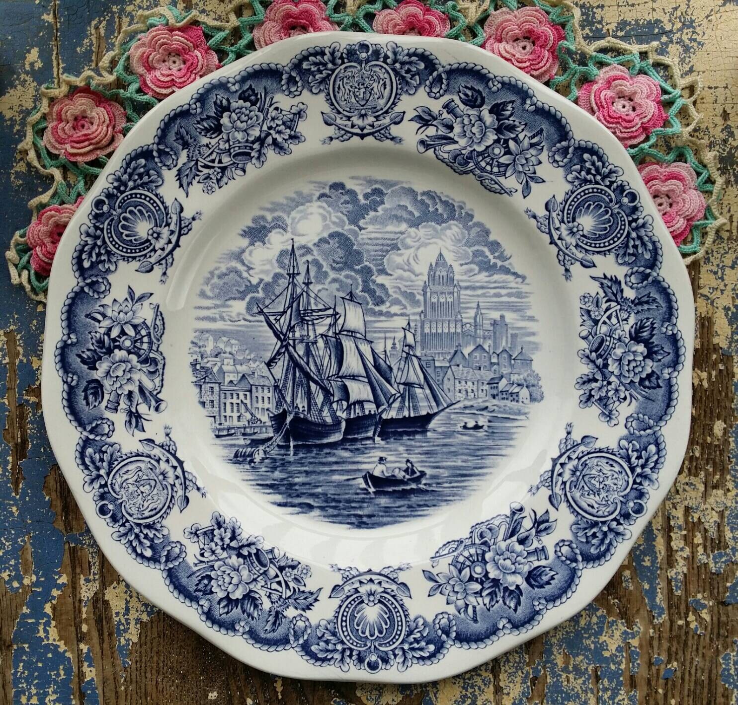 Dinner Plate Historical Ports Of England by DarlenesCountryGoods