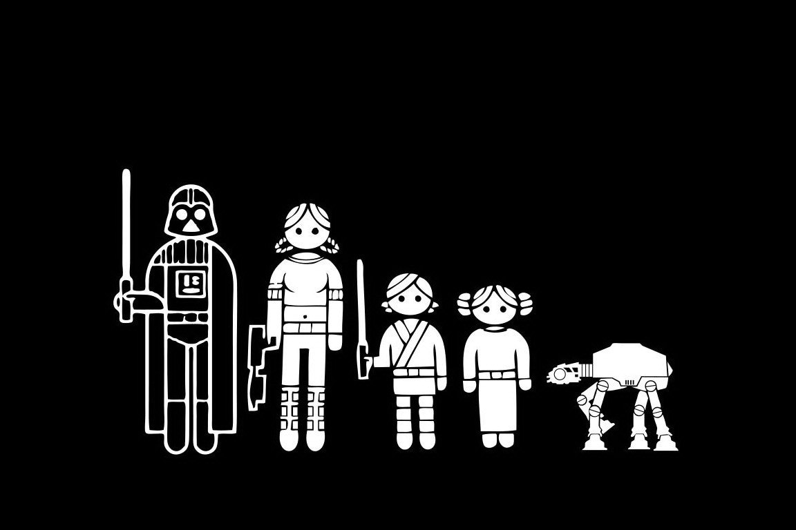 Custom Star Wars Stick Figure family vinyl car by PinkTreeDesign