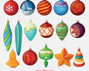 Christmas Ornaments Digital Clipart