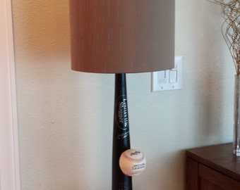 Baseball Bat Lamp, Pro Stock Bat and Official Ball, Baseball Decor ...