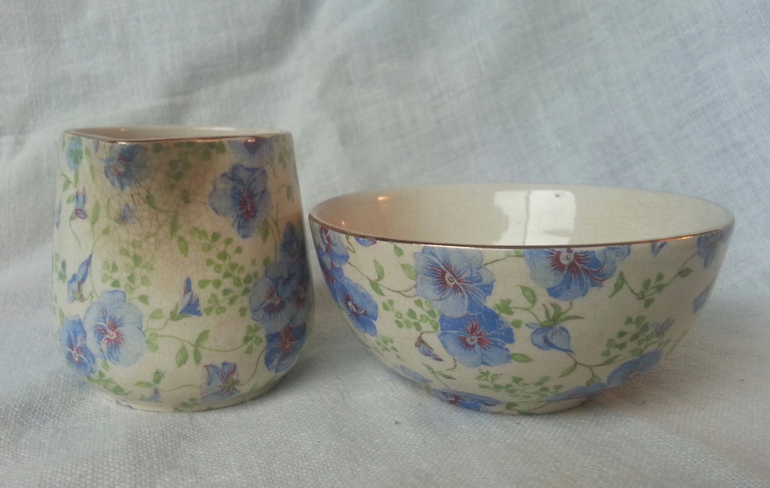 Lord Nelson Ware Violet/ Viola Chintz Creamer and Sugar Set Made in ...