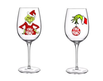 Grinch wine glass | Etsy