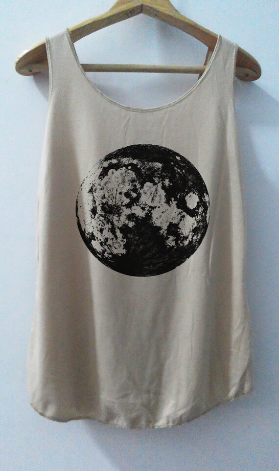 Full Moon Shirt Moon Vintage Tank Top Art T-Shirt Galaxy