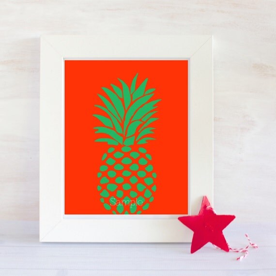 Items similar to INSTANT DOWNLOAD red and green pineapple summer ...