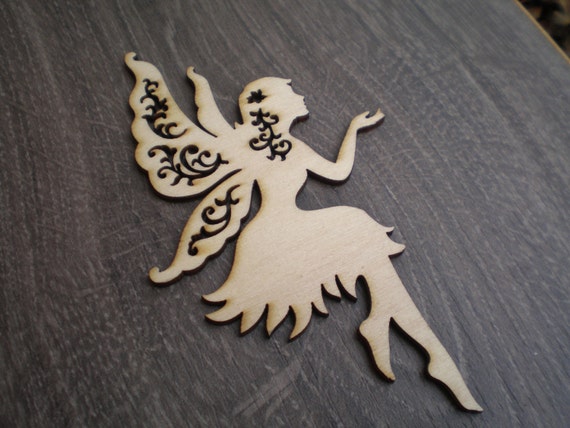 Items similar to 10 pc 4.72" x 2.75" Fairy laser cut wood shape-wooden ...