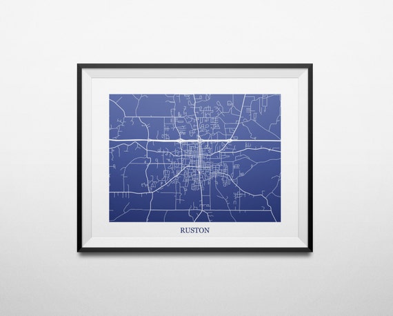 Ruston Louisiana Abstract Street Map Print