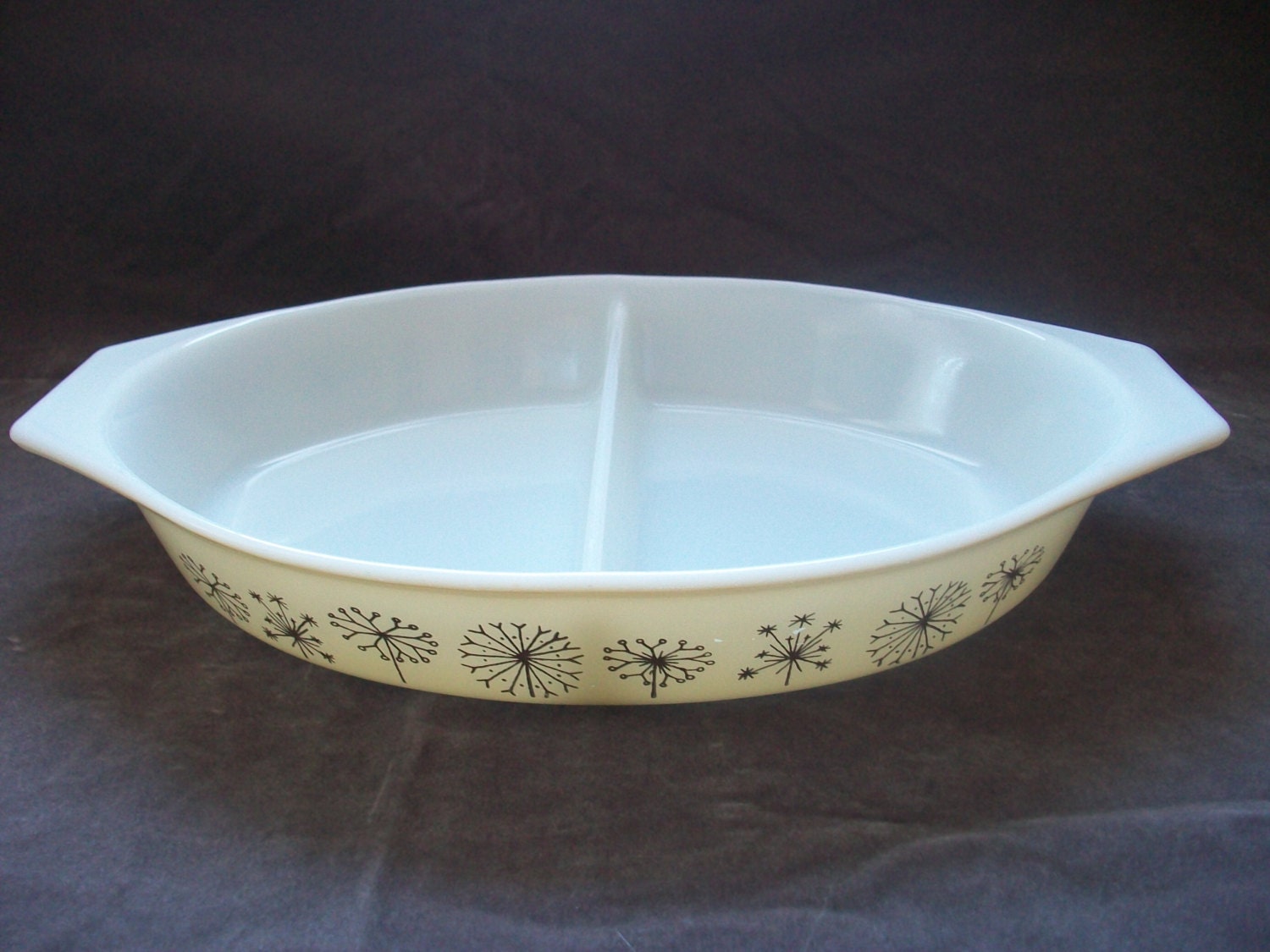 Pyrex Divided Dandelion Duet Serving Platter Dish, Atomic Snowflake ...