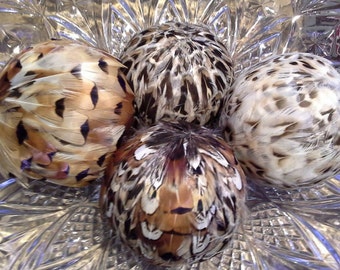 Decorative feather balls, ornamental.