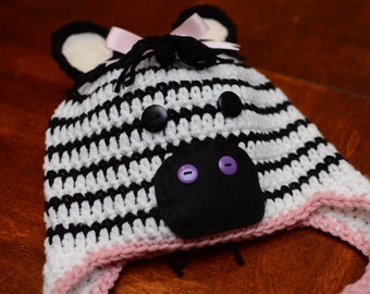 Crochet zebra hat | Etsy
