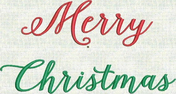 Merry Christmas Fancy Script Machine Embroidery Font Designs