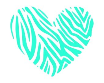 Zebra Heart Decal