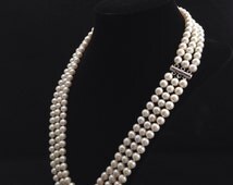 Popular items for multi strand pearl necklace on Etsy