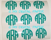 Unique monogram sticker related items | Etsy