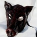 Demon skull mask black dark leather costume horn by MaschereFabula