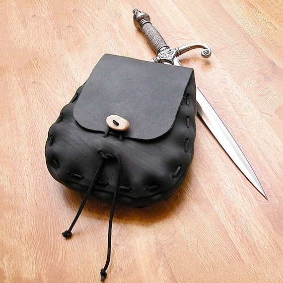 Teardrop Leather Medieval Pouch
