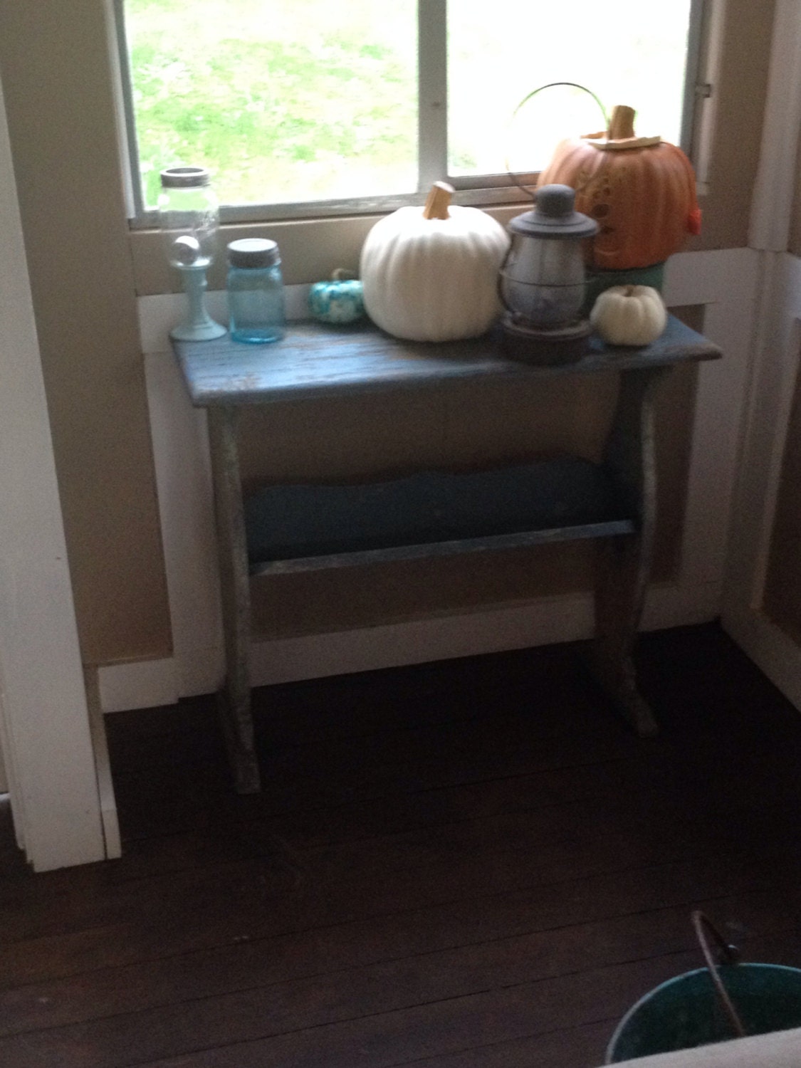 Farm Fresh Chipped Blue Paint Side Table – Haute Juice